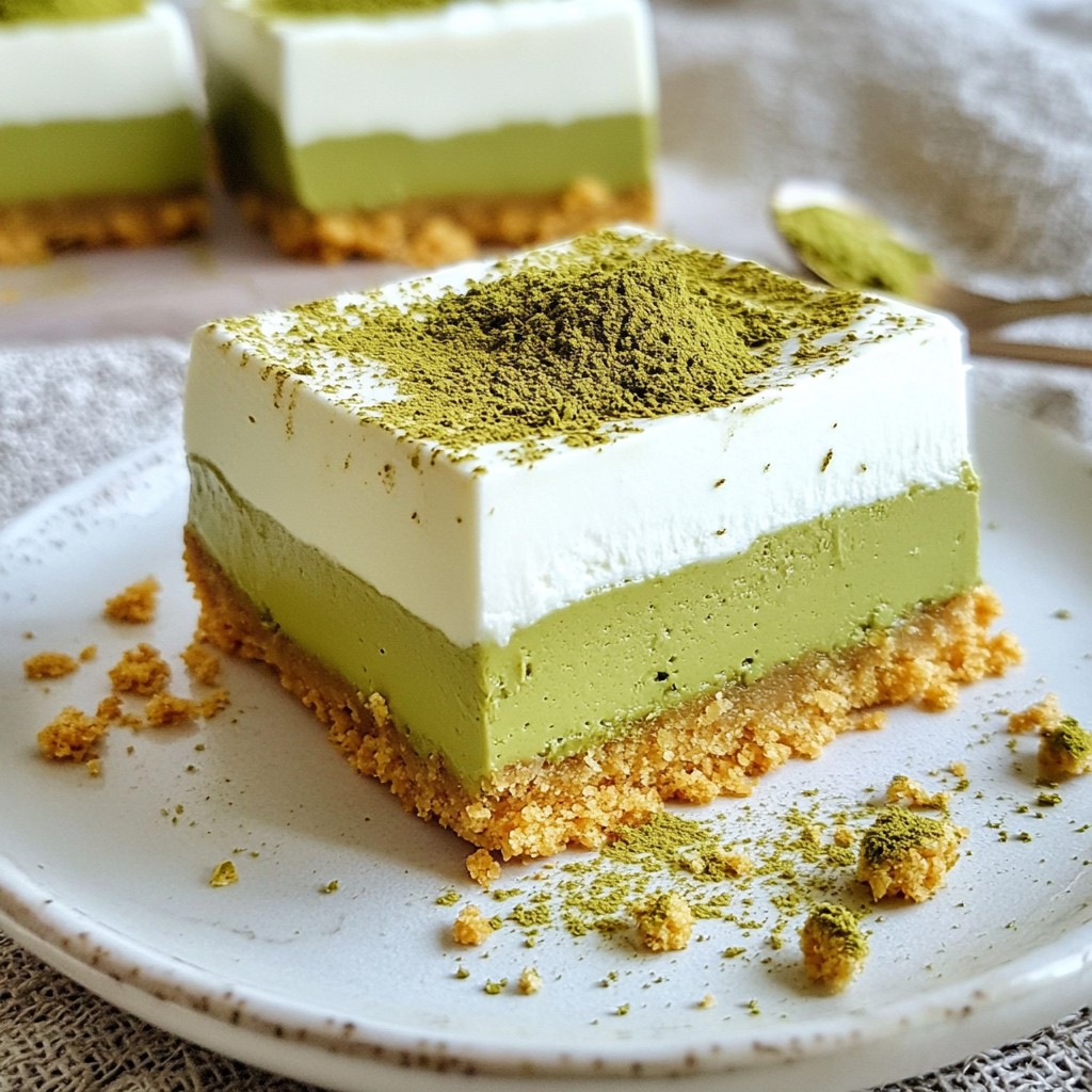 Matcha Cheesecake Bars Refreshing Dessert Delight - Recipe Website
